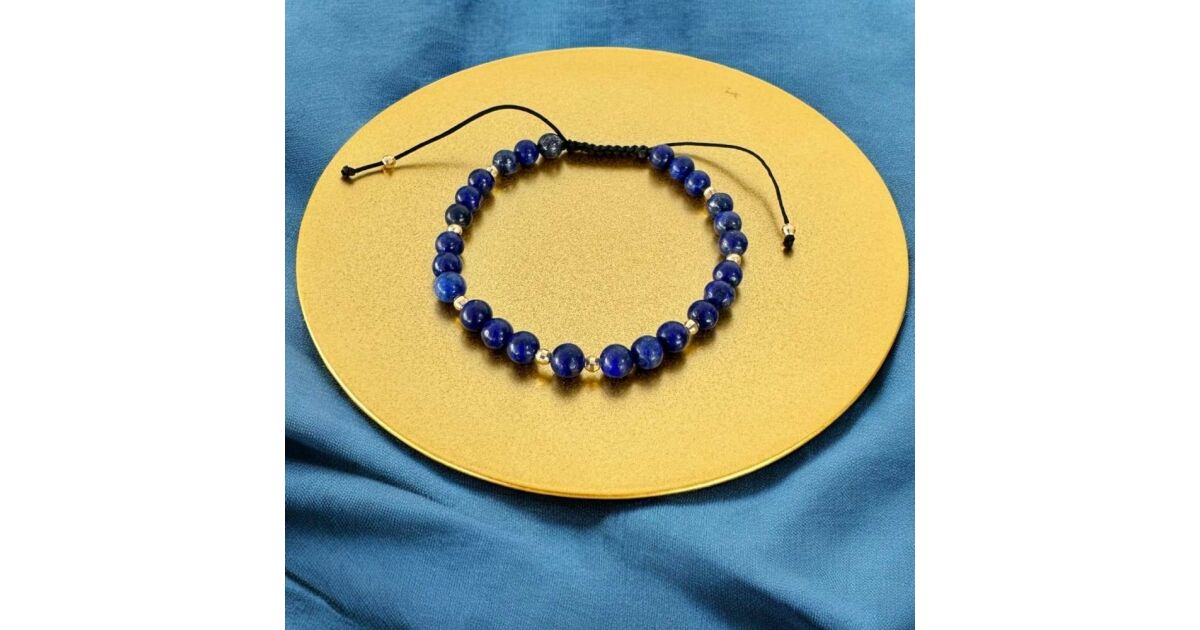 Bratara snur barbati Arcas din Lapis Lazuli cu accesorii din argint ...