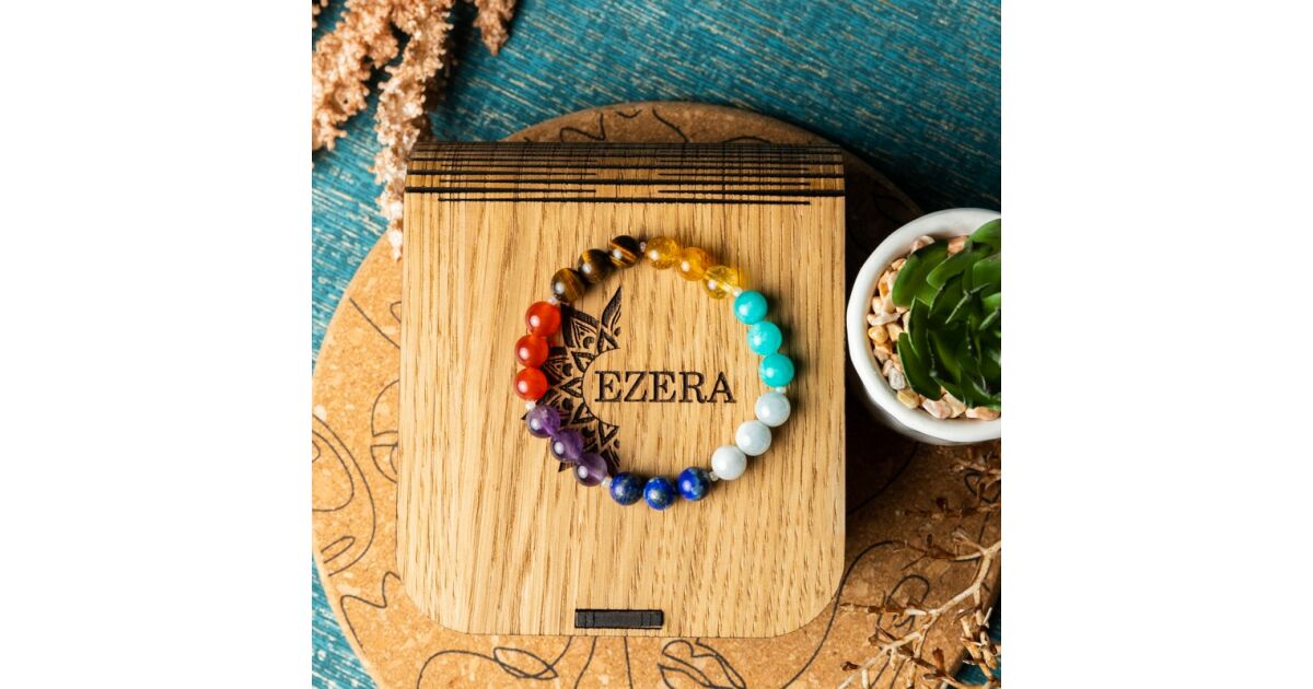 7 Chakra karkötő, Ezera, kézzel készített ametisztből, lapis lazuliból ...