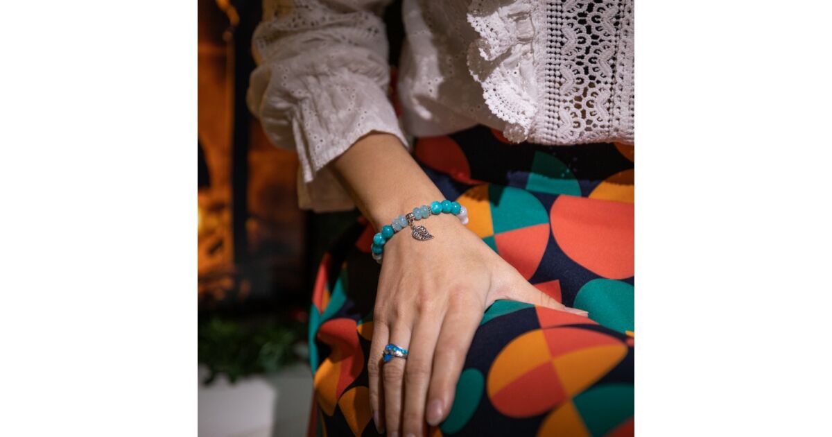 Sandrina, bratara dama handmade pietre semipretioase de Amazonit si ...