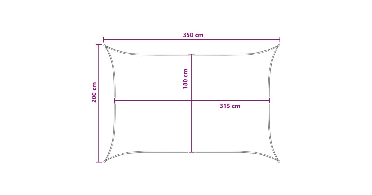 Napernyő Vászon Világosszürke és fehér 2 x 3,5 m HDPE | Pepita.hu