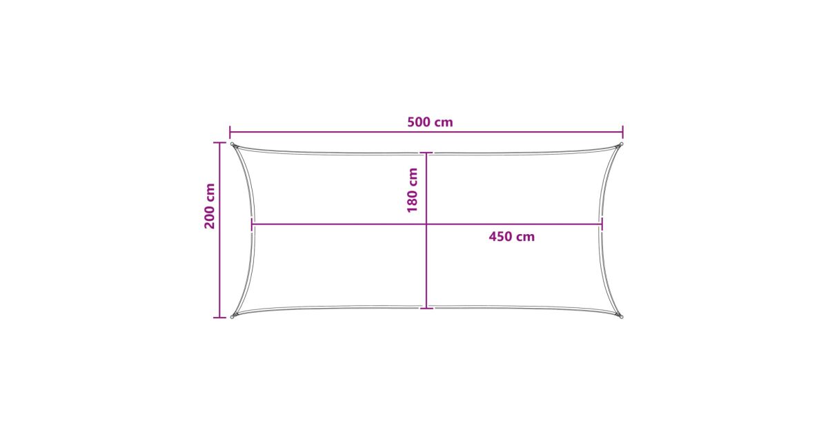 Napernyő Vászon Antracit és Fehér 2 x 5 m HDPE | Pepita.hu