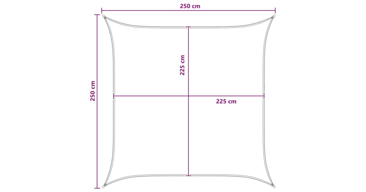 Napernyő Vászon Világosszürke és fehér 2,5 x 2,5 m HDPE | Pepita.hu