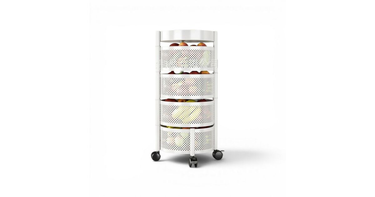 Organizator mobil de bucatarie cu patru cosuri rotative pentru ...