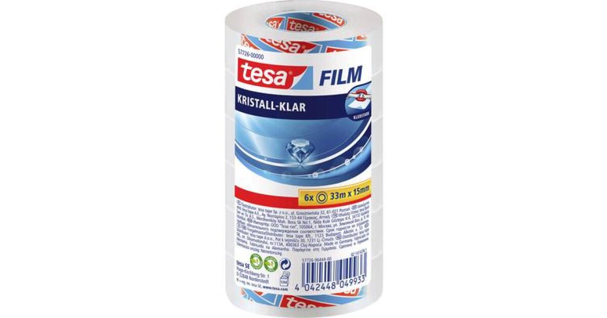 Tesa (57726-00000-02) Ragaszó film kristálytiszta Átlátszó (H x Sz) 33 ...