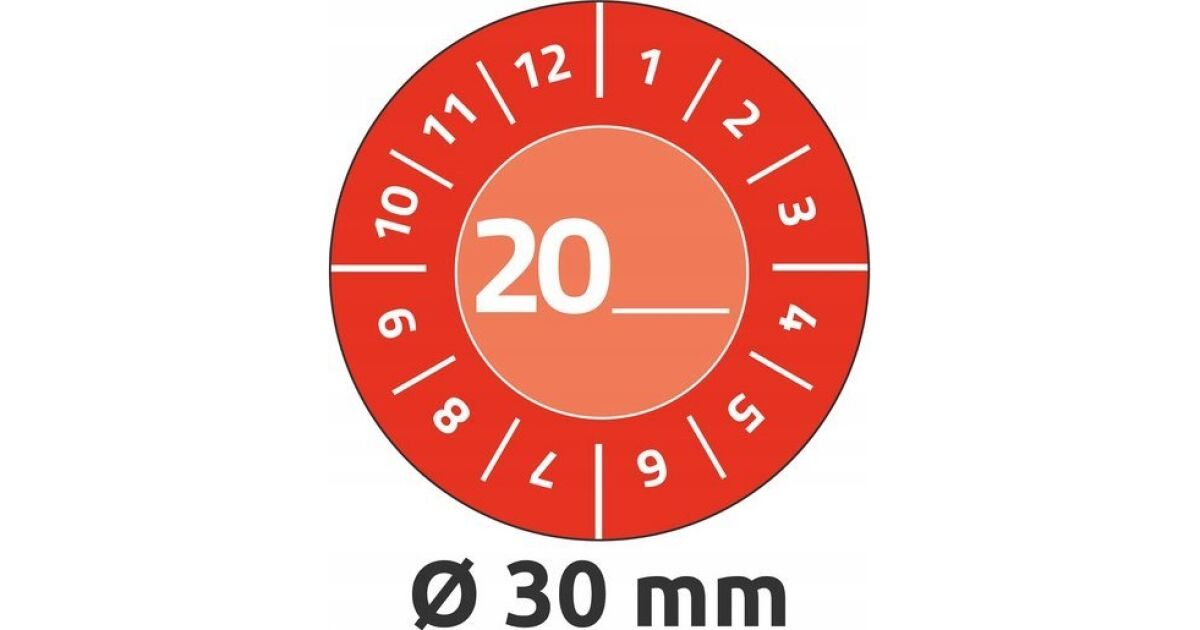 Avery-Zweckform 7901 Ellenőrző plakett 20XX Piros (Ø) 30 mm 30 mm 80 db ...