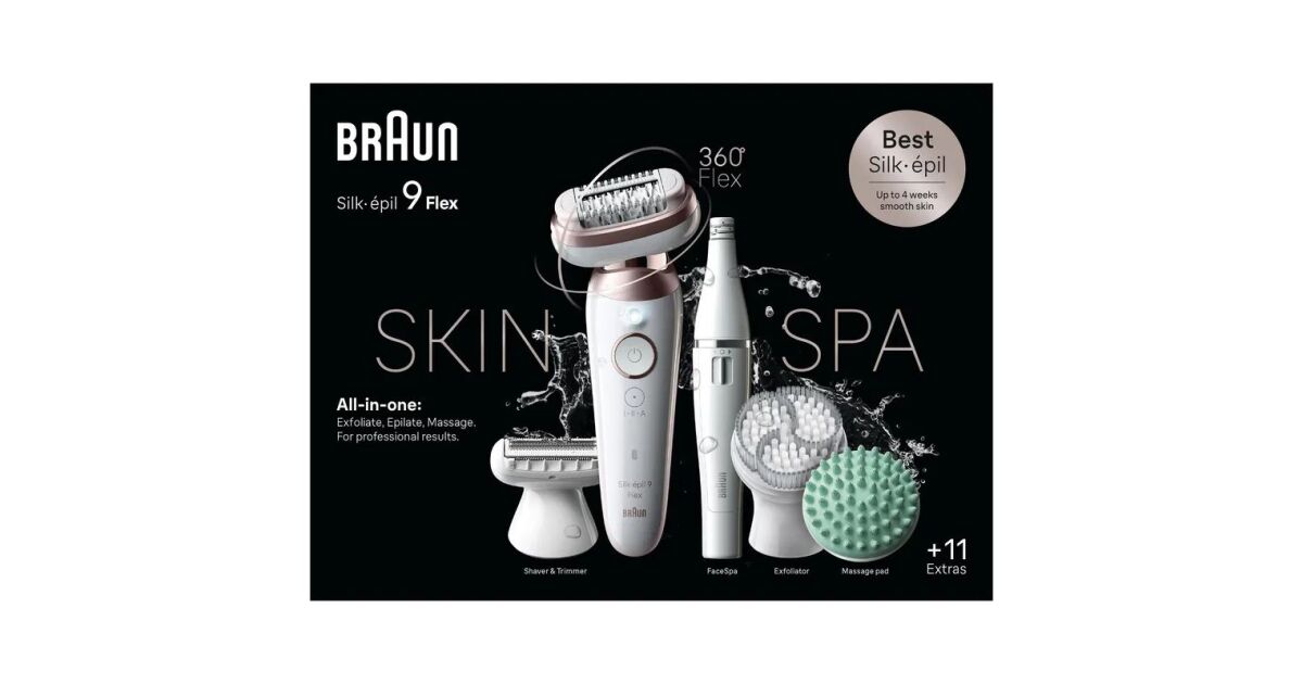 Braun Silk·épil 9 Flex 9-580 3D SkinSpa epilátor fehér-arany | Pepita.hu