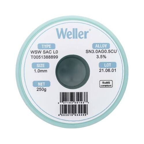 Weller Forrasztóón, ólommentes WSW SAC L0 Sn3.0Ag0.5Cu 250 g 1.0 mm ...