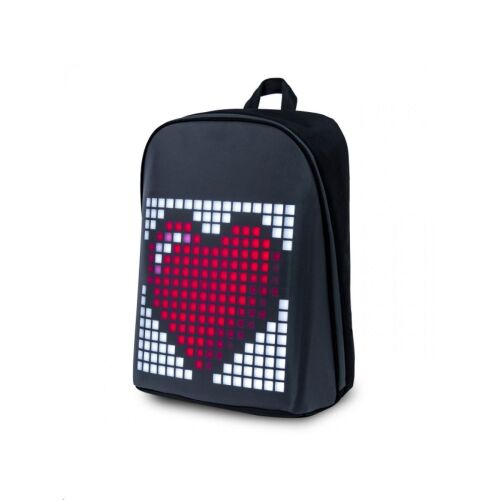 Divoom Pixel notebook hátizsák 15 RGB LED panellel fekete-szürke ...