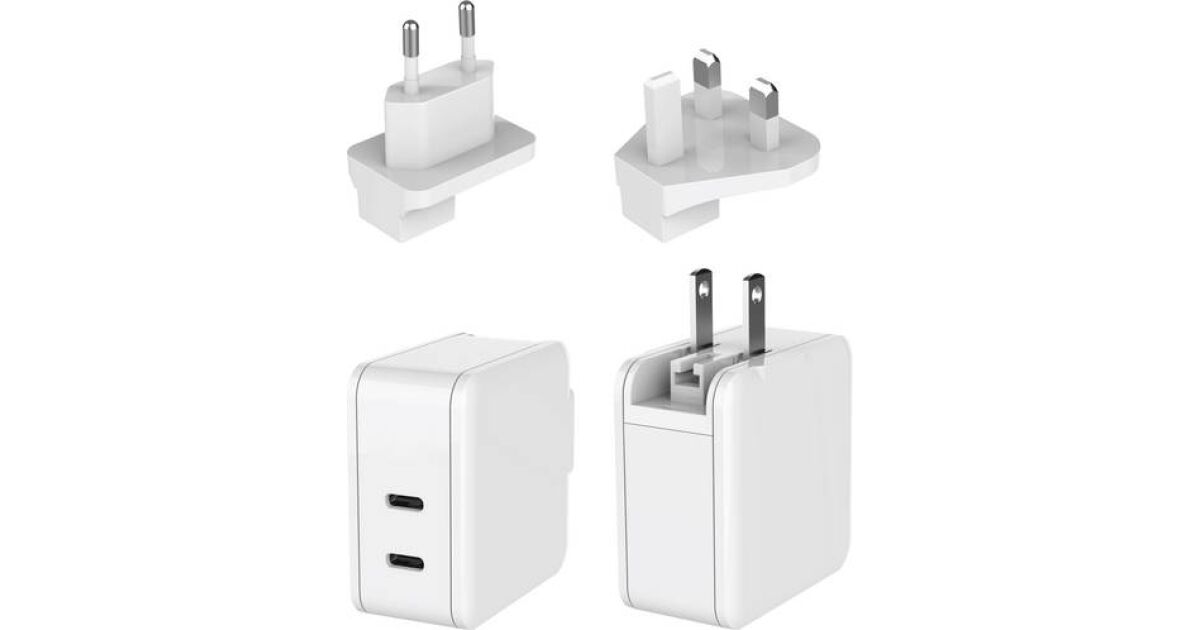 Dehner Elektronik ith Plug-Set EU/UK white 2xUSB-C AC/DC asztali- és ...