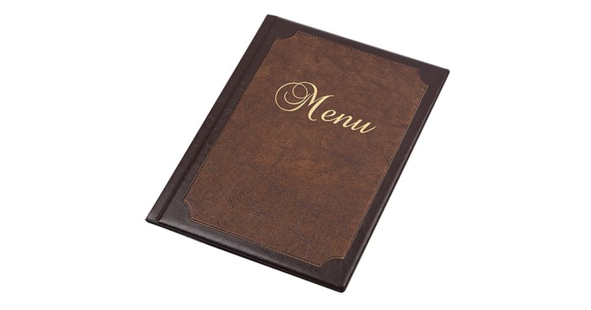 Panta Plast Keretes Menu A4 Bőrhatású étlaptartó - Sötétbarna | Pepita.hu