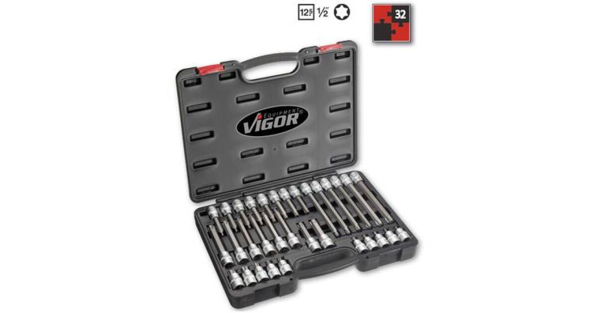 Vigor Torx kulcs készlet 12,5 mm ((1/2'' ), 32 részes, (V1917) | Pepita.hu