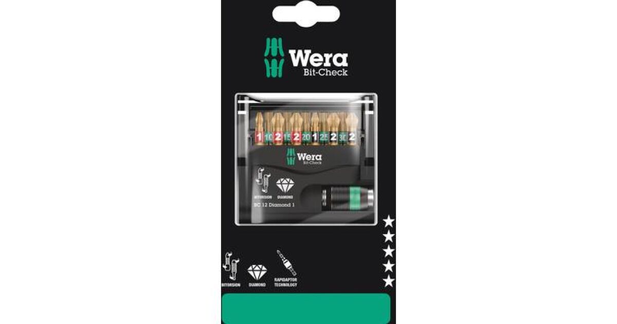 Wera Bit-Check 12 Diamond 1 SB (05136392001) Bit készlet 1/4 (6.3 mm ...