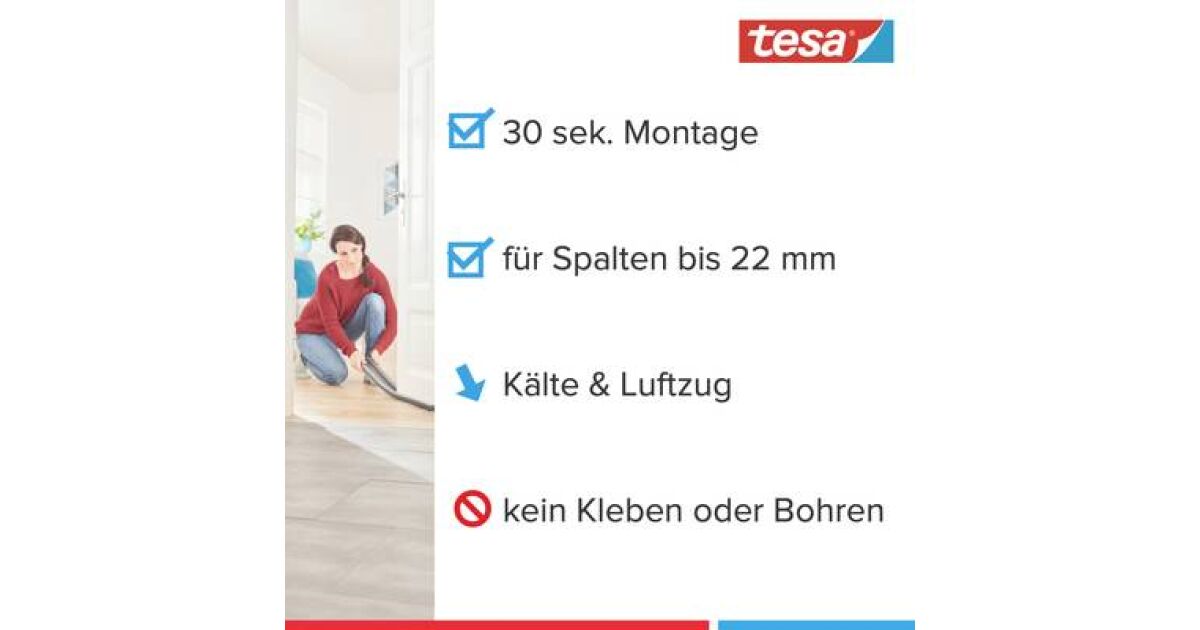 Tesa (05418-00004-01) Küszöblemez dupla tömítés moll® Fehér (H x Sz) 0. ...