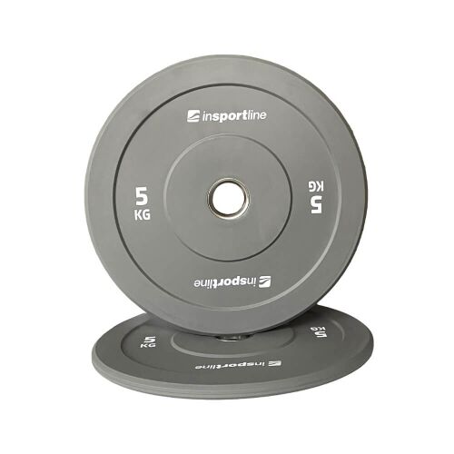 Gumírozott súlytárcsa inSPORTline Bumper Plate Go 5 kg 50 mm, minőségi ...