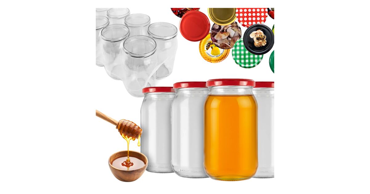 8x Üveg 815ml MÉZES LEKVÁROS GOMBA UBORKA üvegek + fedél Ø 82 | Pepita.hu