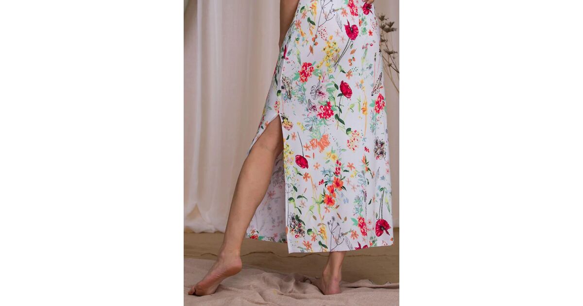 Długa sukienka damska Homewear w polne kwiaty LHD 906 1 Hosszú női ruha ...