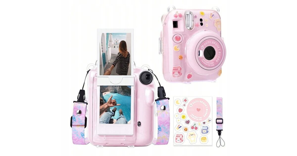 Szilikon tok + matricák + pánt FujiFilm Instax Mini 12 kamerához ...