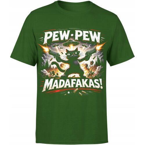 VICCES FÉRFI PÓLÓ MINTÁS PEW PEW CAT MADAFKAS FELIRAT MÉM SLÁGER ...