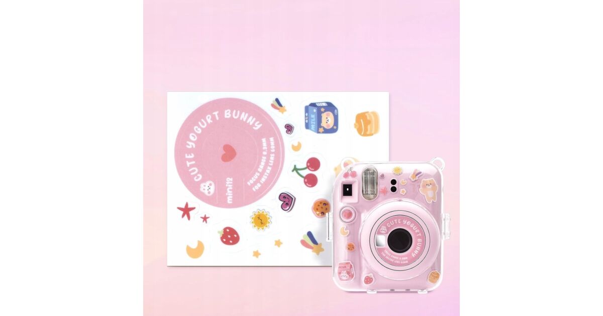 Szilikon tok + matricák + pánt FujiFilm Instax Mini 12 kamerához ...