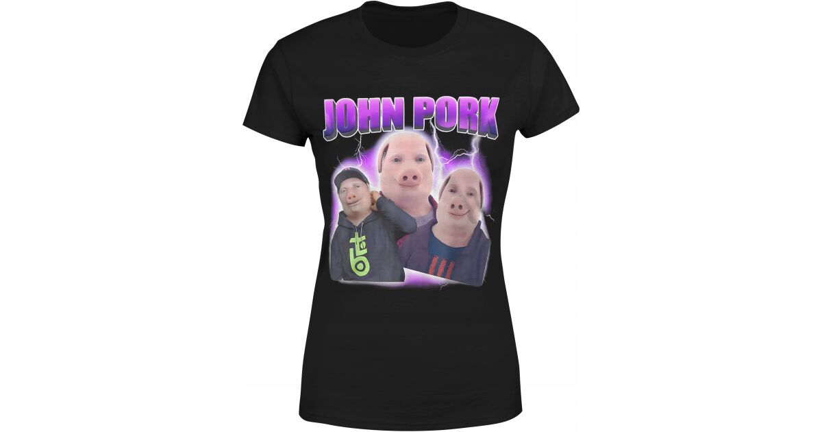 KOSZULKA JOHN PORK MEME VIRAL ŚMIESZNA DAMSKA MEMICZNA ŚWINIA S | Pepita.hu