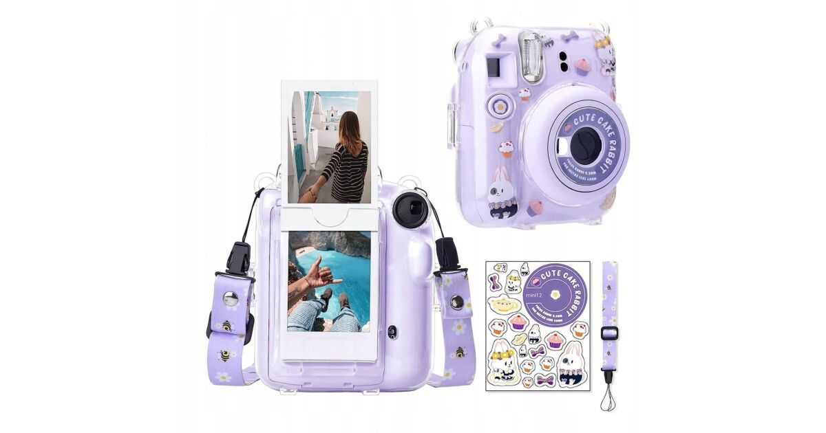 Szilikon tok + matricák + pánt FujiFilm Instax Mini 12 kamerához ...