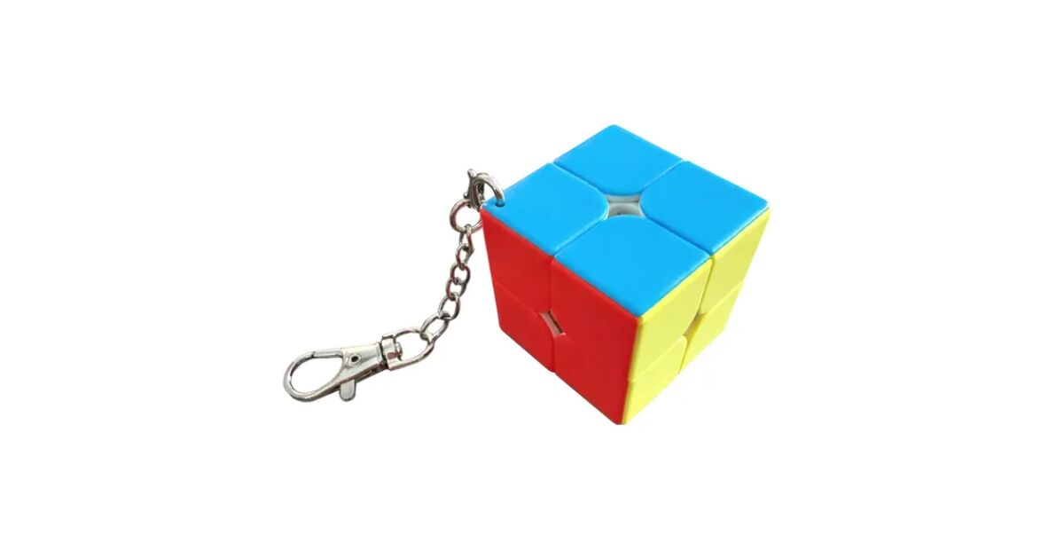 Mini Rubik-kocka kulcstartó 2x2 – logikai kirakó, fém lánccal | Pepita.hu