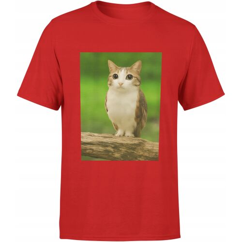 KOSZULKA MEOWL BRAINROT KOT SOWA ZWIERZĘTA ŚMIESZNA GRAFIKA MĘSKA ...
