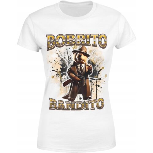 KOSZULKA BOBRITO BANDITO GANGSTERITO BRAINROT BÓBR MEMY DAMSKA L ...