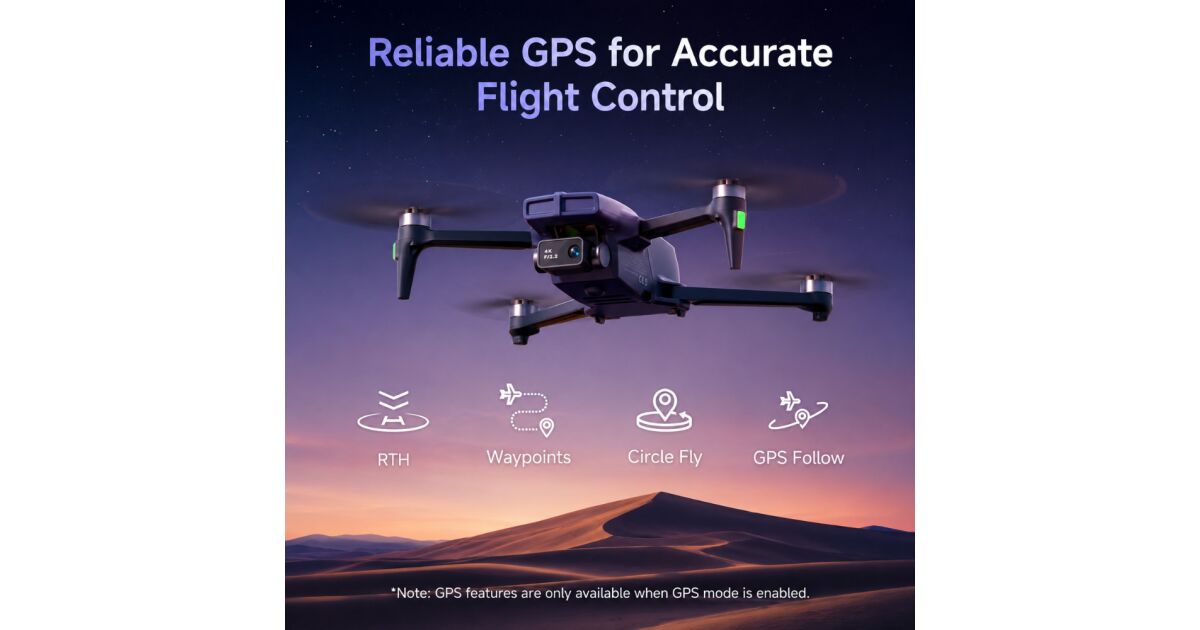Drón 4K 13MP GPS és 5G WiFi támogatással, automatikus visszatérés ...