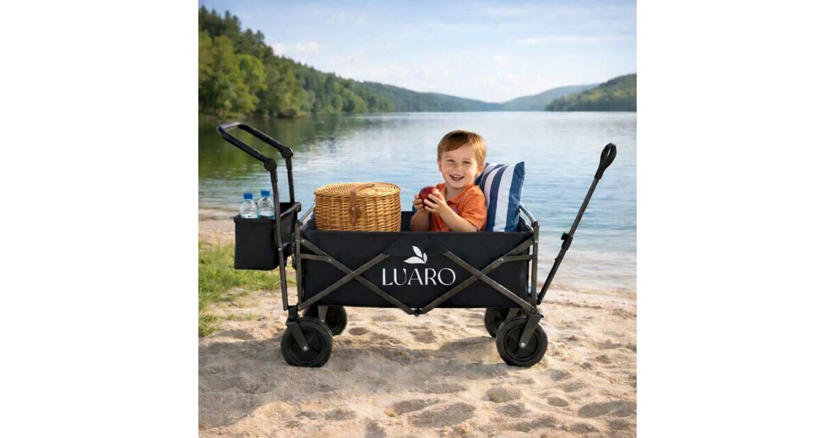 Felbontott - Luaro XL összecsukható strand-túrakocsi árnyékolóval és ...