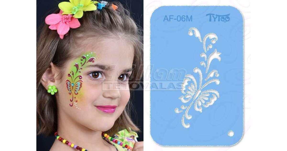 TyToo Pillangó Arcfestő Sablon - Fél arc - 9x13,5 cm | Pepita.hu