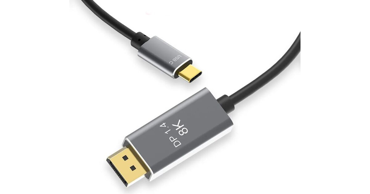 DisplayPort USB Type-C 1.4 videó audió USB-C kábel, 8K 4K 2K, 1,8 m ...
