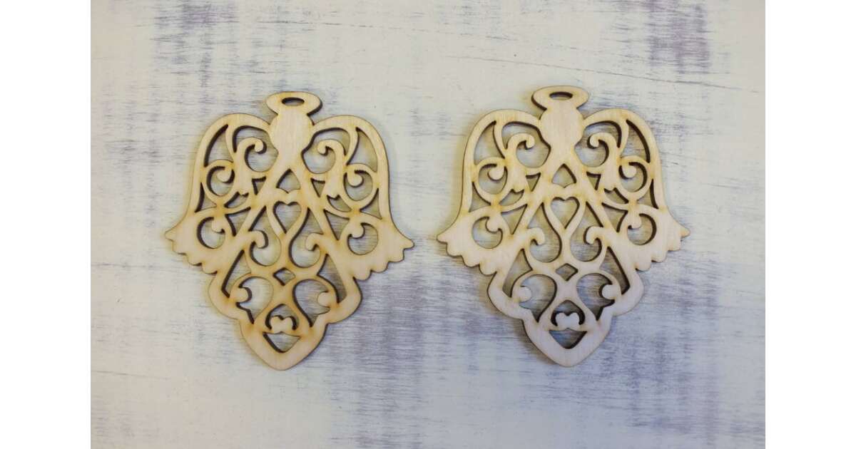 Natúr fa - Angyal díszes 10cm 2db/csomag | Pepita.hu