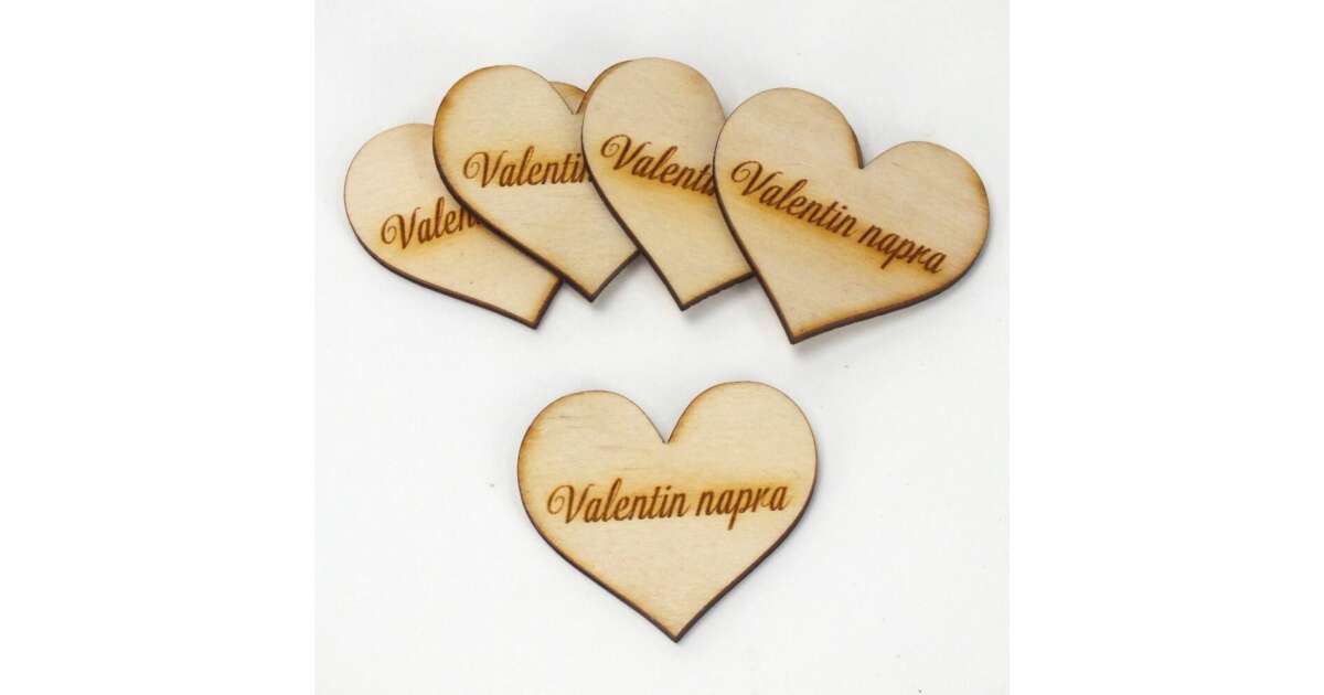 Natúr fa - Szív Valentin napra 4cm 5db/cs | Pepita.hu