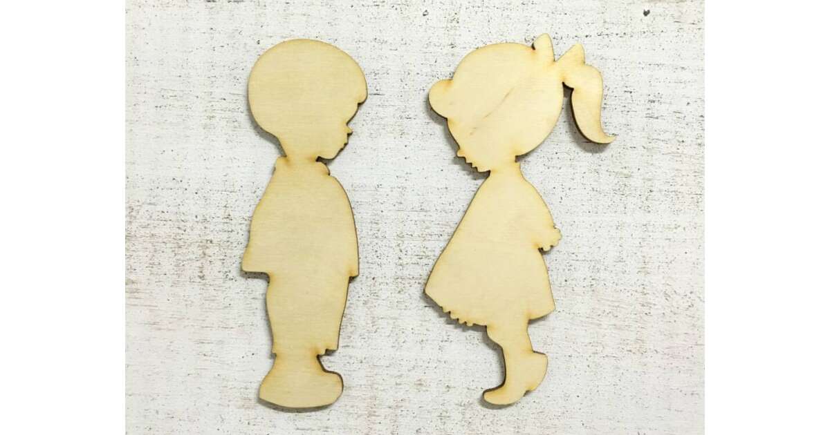 Natúr fa - Kislány kisfiú pár 15cm | Pepita.hu