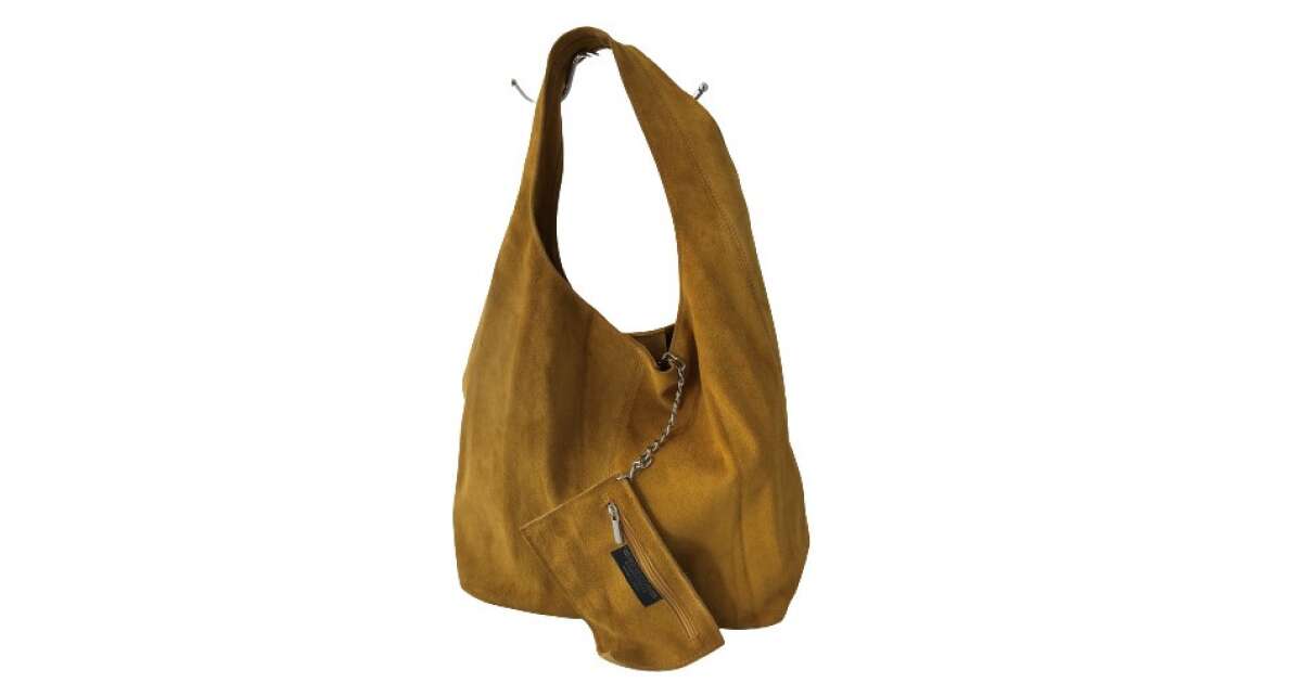 LEORA okkersárga Olasz velúr bőr női shopper táska | Pepita.hu