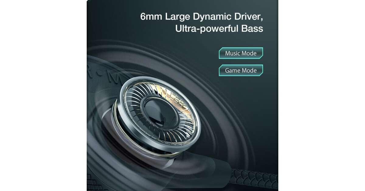 Vezeték nélküli headset, gamer fülhallgató, nyakba akasztható, fekete ...