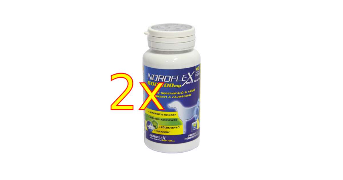 Noroflex 600+100 mg Ízületvédő, fájdalomcsökkentő rágótabletta 2 x 60 ...