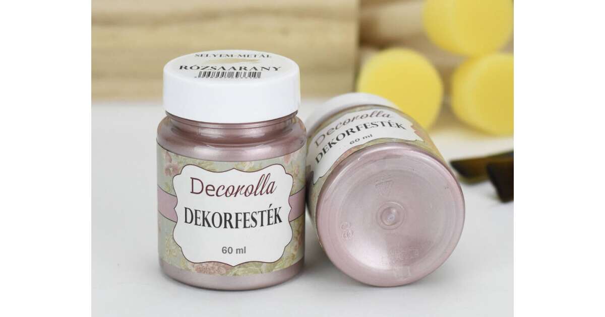 Decorolla mătase vopsea decorativă metalică de mătase 60ml rose gold ...