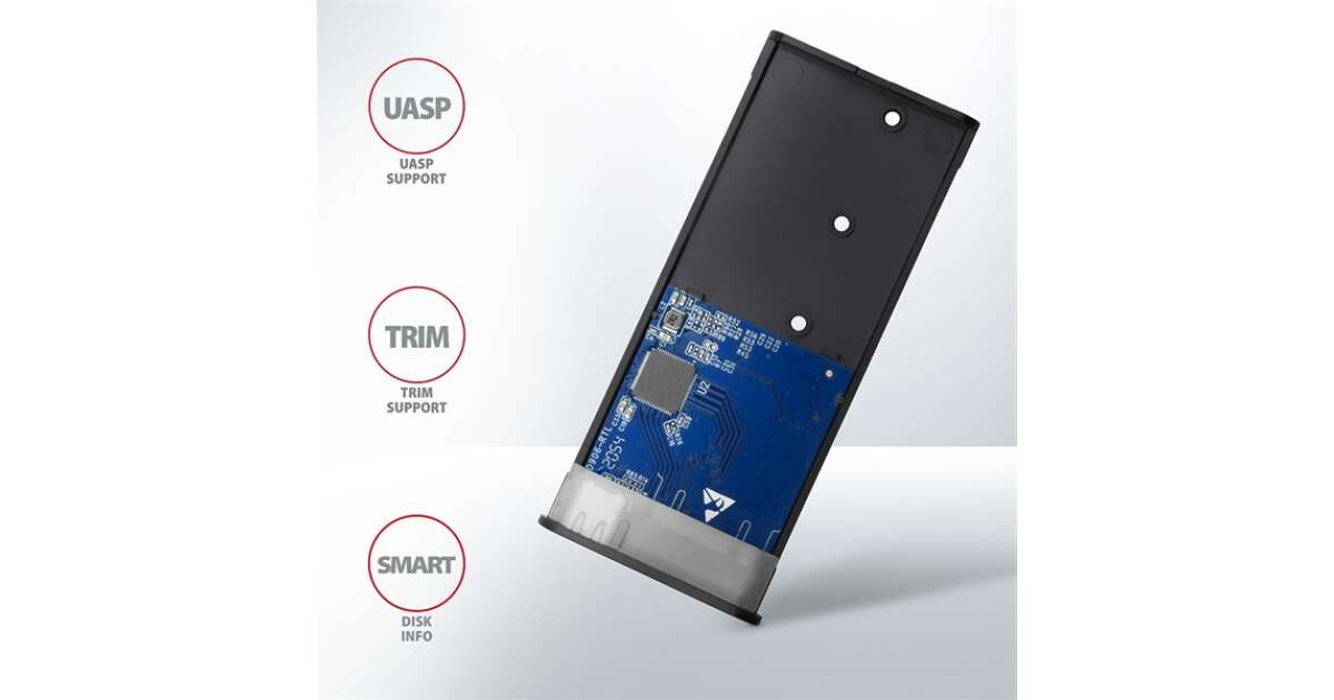 Axagon eem2-sg2 superspeed+ usb-c - m.2 nvme & sata ssd külső ház EEM2 ...