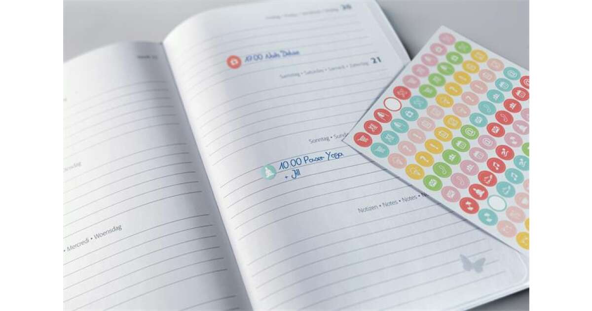 SIGEL Naptár, A5, heti, 2023, kemény borító, SIGEL Jolie, Butterfly ...