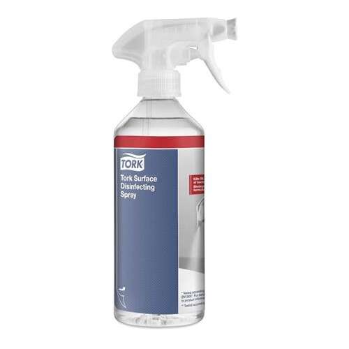 TORK Felületfertőtlenítő spray, kétfunkciós szórófejjel, 500 ml, TORK ...
