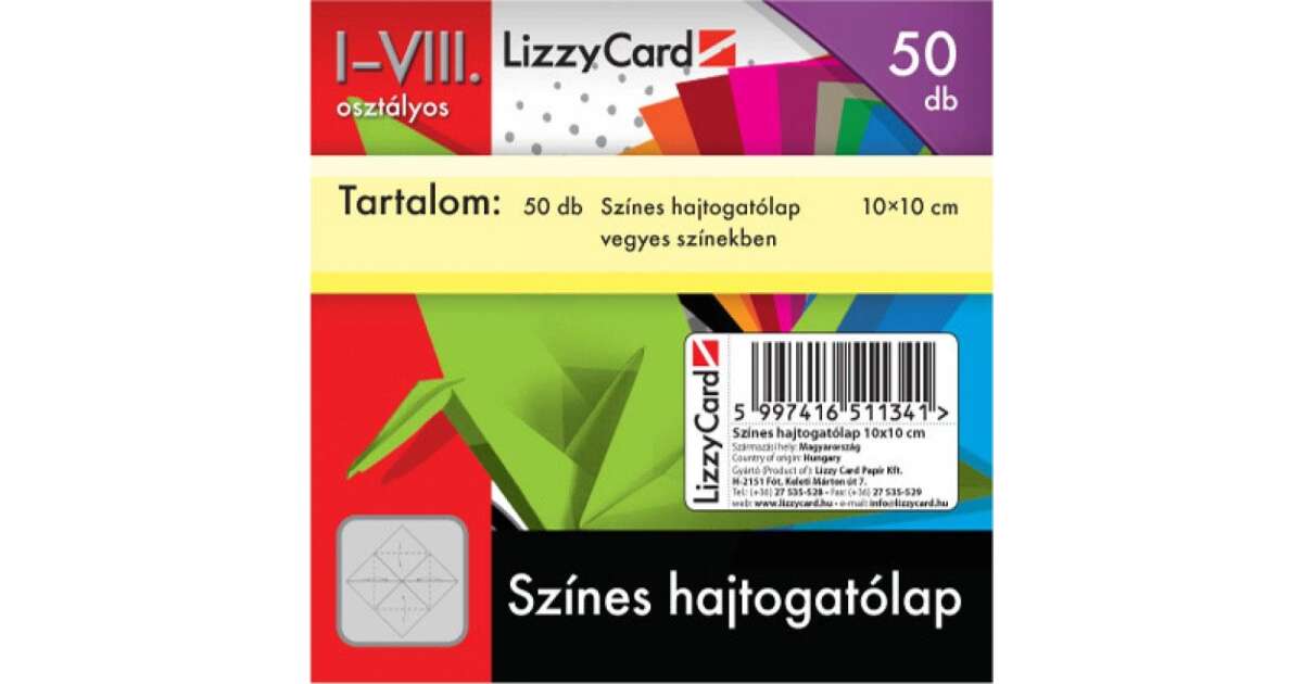Lizzy Card Színes hajtogató 10x10 cm | Pepita.hu