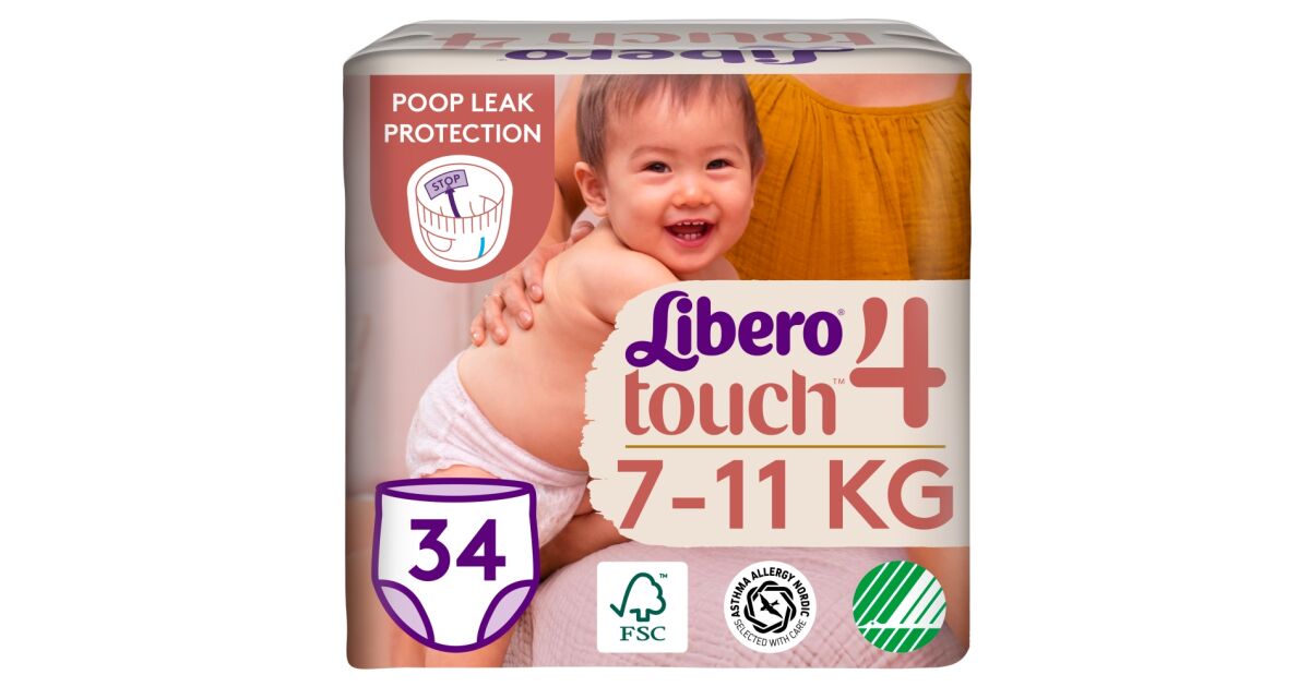 Libero Touch Windeln 7-11kg Maxi 4 (34Stk) | Pepita.com