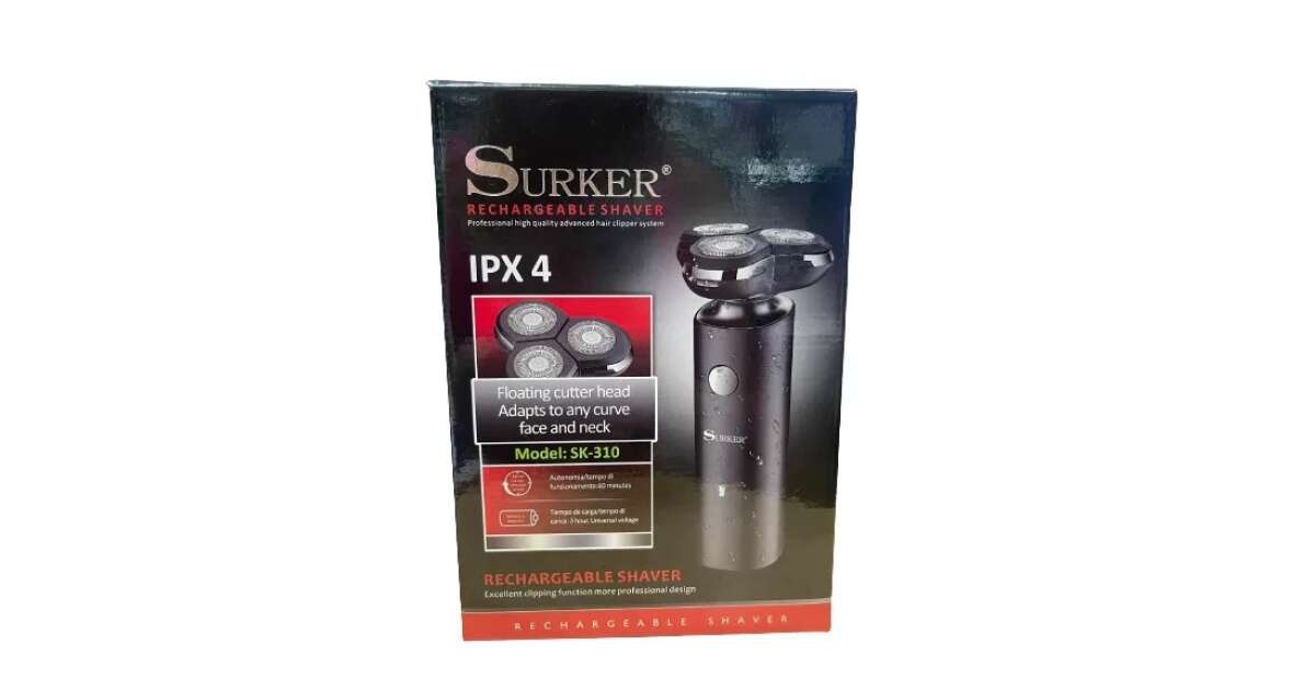 SURKER IPX4 flexibilis elektromos borotva (SK-310) | Pepita.hu