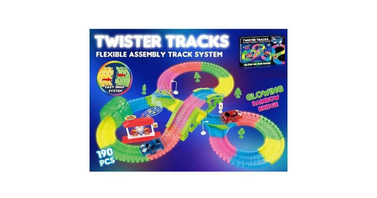 Magic Toys Twister Tracks fluoreszkáló pálya szett autókkal (MKL52034 ...