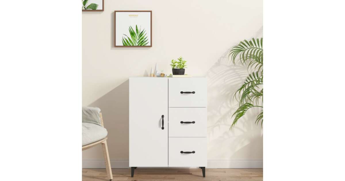 vidaXL Dulap, alb, 69,5x34x90 cm, lemn compozit | Pepita.com