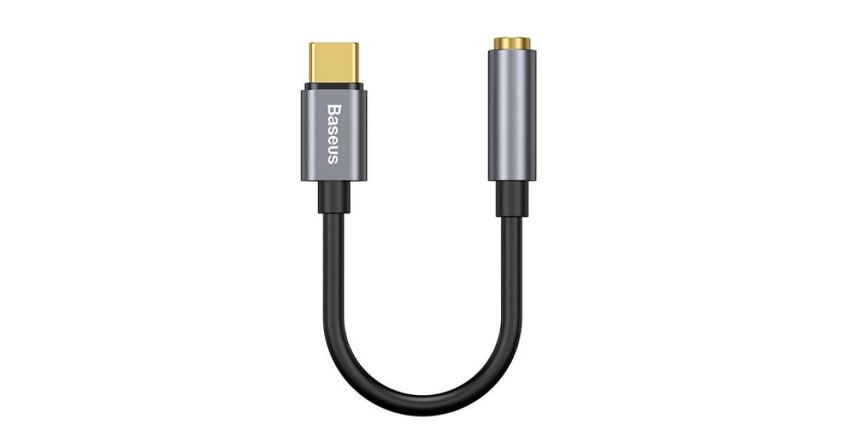 BASEUS audió adapter kábel (3.5mm jack aljzat - Type-C) SZÜRKE | Pepita.hu