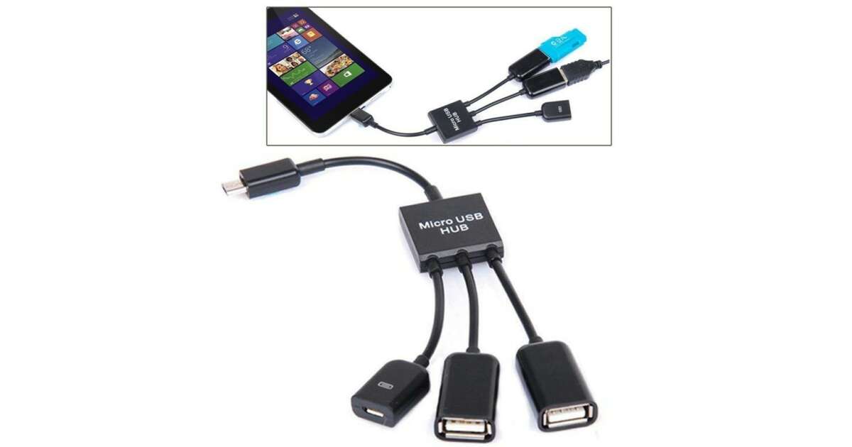 3 az 1-ben Micro USB Hub - OTG Adapter | Pepita.hu