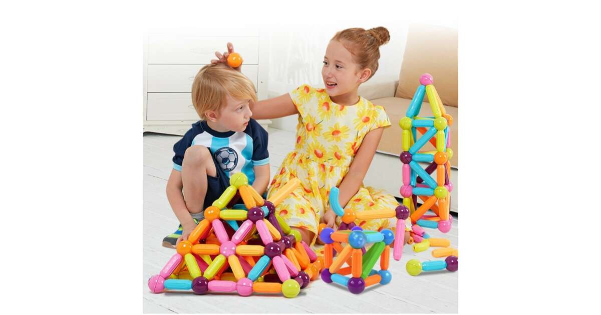 Nagy méretű mágneses építő játék gyerekeknek (36 darabos) | Pepita.hu